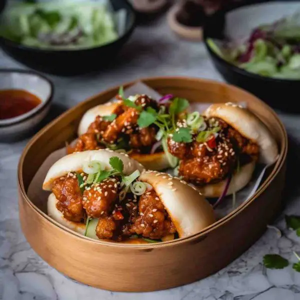 Crispy Korean Fried Chicken Bao Buns