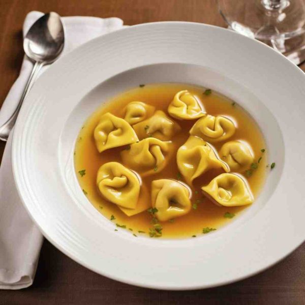 Traditional italian cappelletti in broth