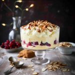 Mary Berry Pear Trifle with sponge cake and custard